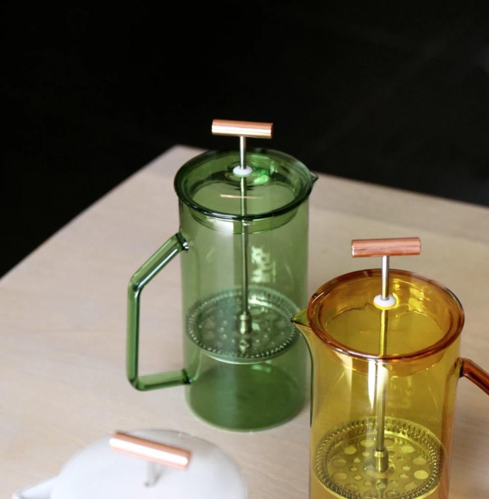 French Press Green Glass Yield | Botaniful